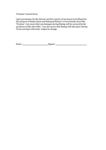 ‘Promse’ consent form | PDF