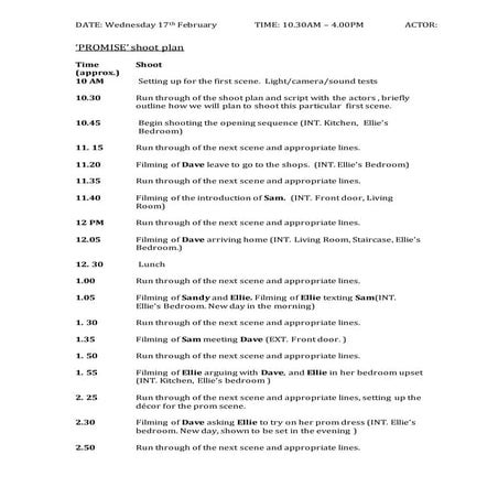 Next Week Plan | DOCX