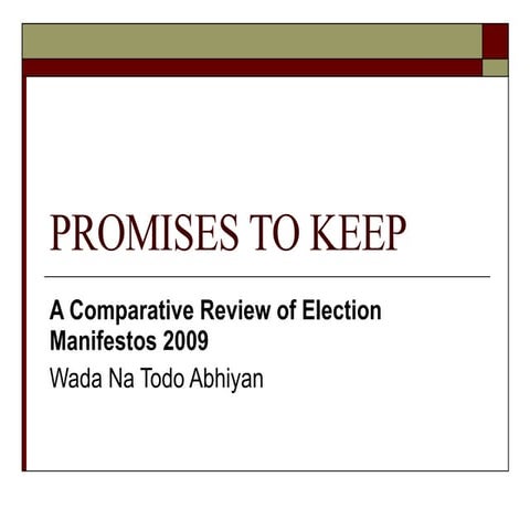 Review of Election Promises Made by Political Parties | PPT