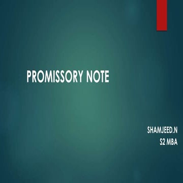 Promissory note | PPTX