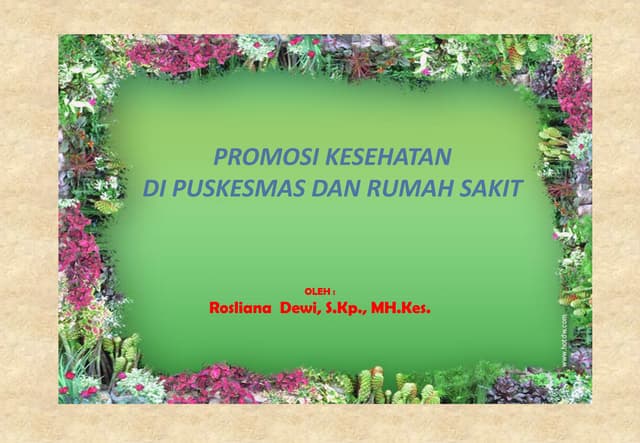 Konsep dasar promkes | PPTX
