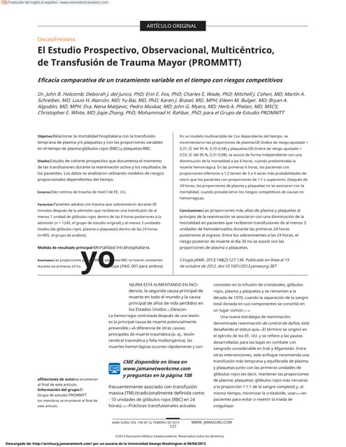 TRANSFUSION MASIVA ALAN y protocolo de transfusion | PPT