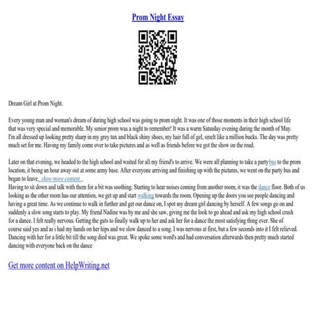 Prom Night Essay | PDF