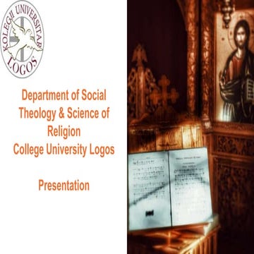 Official presentation of the Department of Social Theology & Science of ...