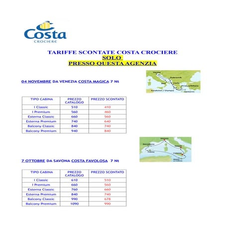 PROMO COSTA CROCIERE!! | PDF