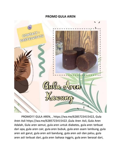 Promo gula aren | PDF