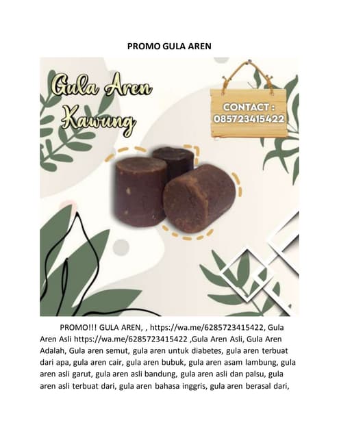 Promo gula aren | PDF