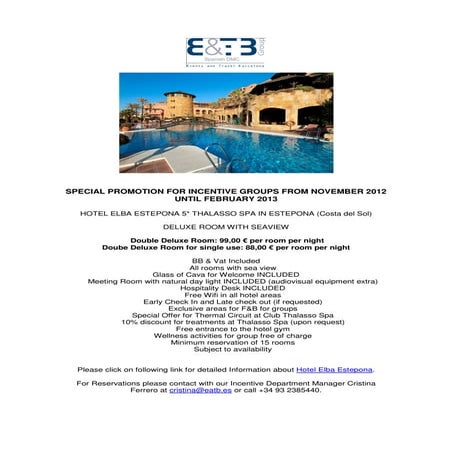 Hotel promotion for incentive groups in Estepona | PDF