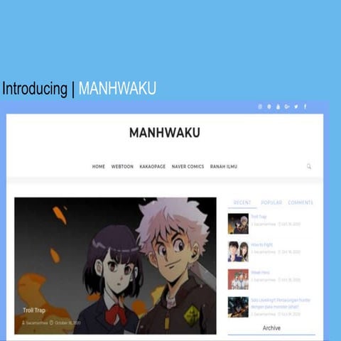 Manhwa Site Promotion | PPTX