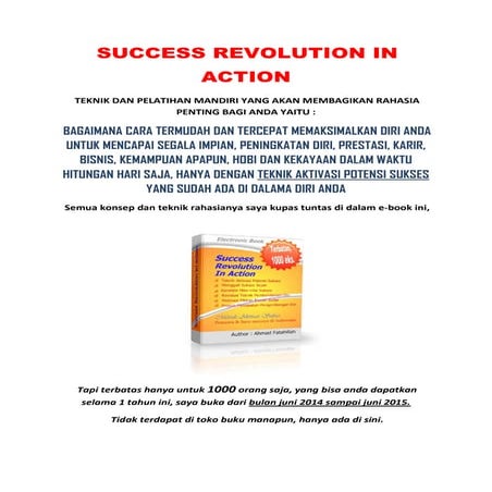 Promosi ebook versi 2 success revolution in action | PDF