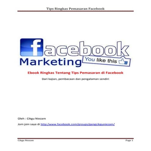 Promosi facebook | PDF