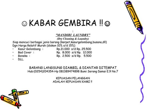 Promosi laundry | PPT