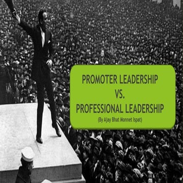 Promoter Leadership Vs Professional Leadership by Ajay Bhat Monnet ...