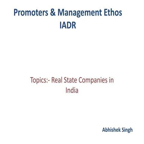 Promoters & management ethos prince | PPTX