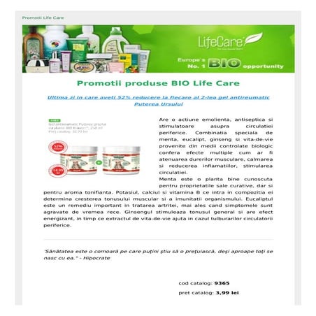 Promotii Life Care -17.05.2017