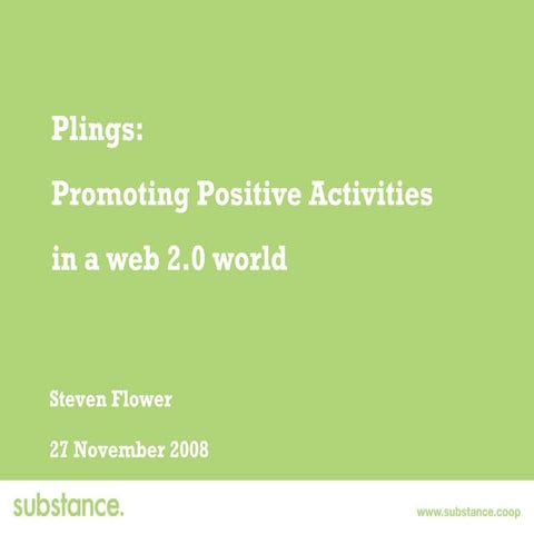 Promoting Positive Activities In A Web2.0 World | PPT