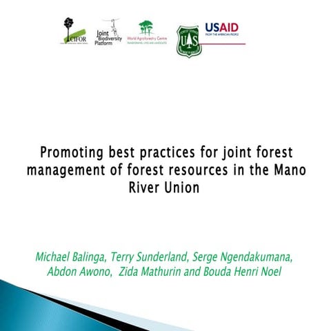 Promoting best practices for joint forest management of forest ...