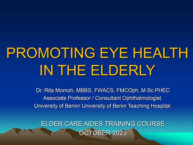 importance of eye health | PPTX