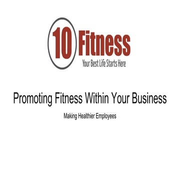 Promoting Fitness Within Your Business | PPTX