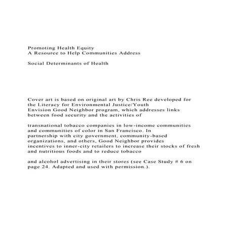 Promoting Health Equity A Resource to Help Communities Add.docx