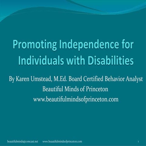 Promoting independence YAI | PPT