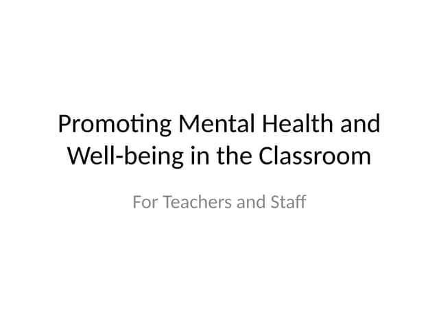 School Mental Health | PPT