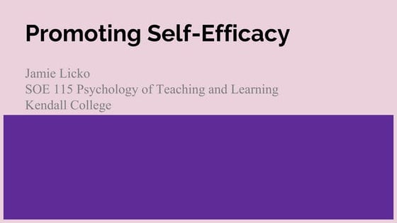 Promoting self efficacy | PPT