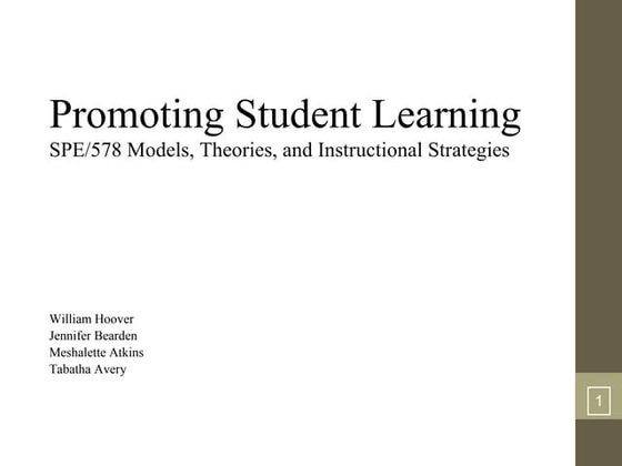 Promoting student learning | PPT