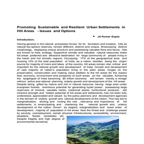Making Hill Areas Sustainable Places to Live and Woek | DOCX
