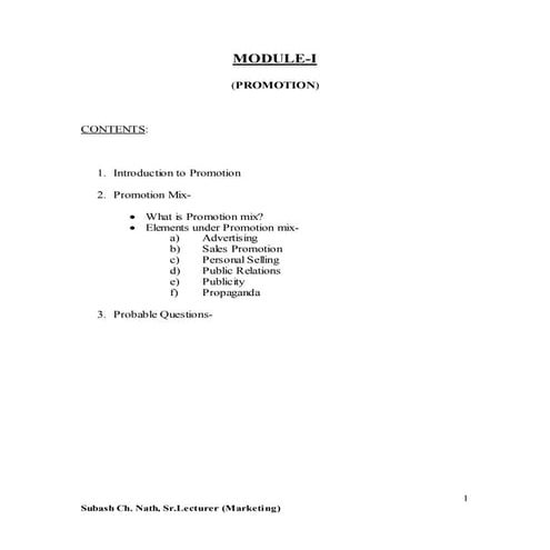 Promotion in marketing | PDF