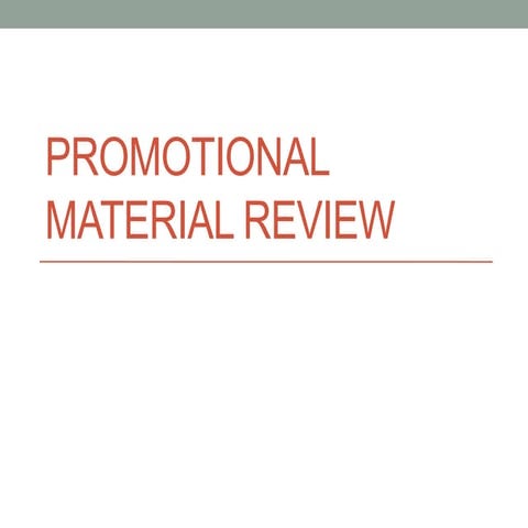Promotional material review | PPT
