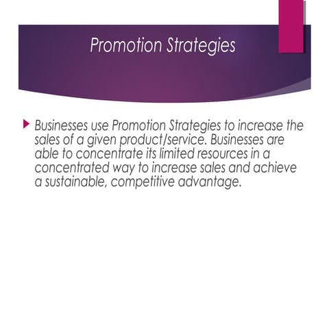 Promotional strategies | PPT