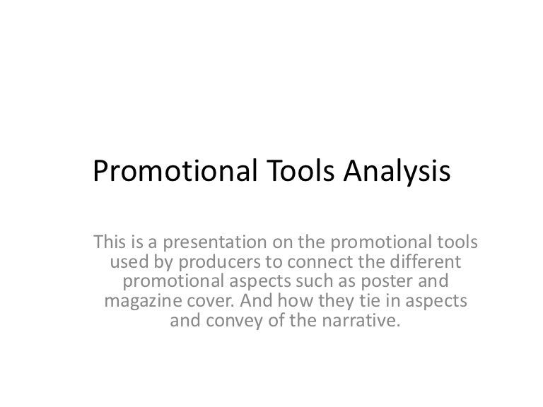 Promotional tools analysis