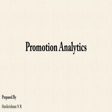 Promotion analytics | PDF