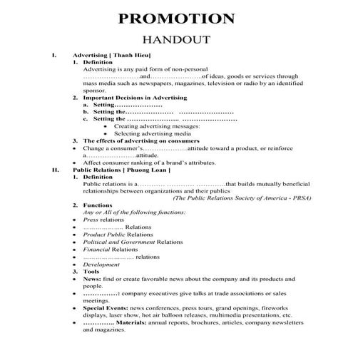 Promotion handout | DOCX