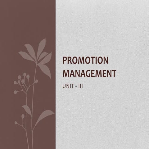 Promotion management | PPTX