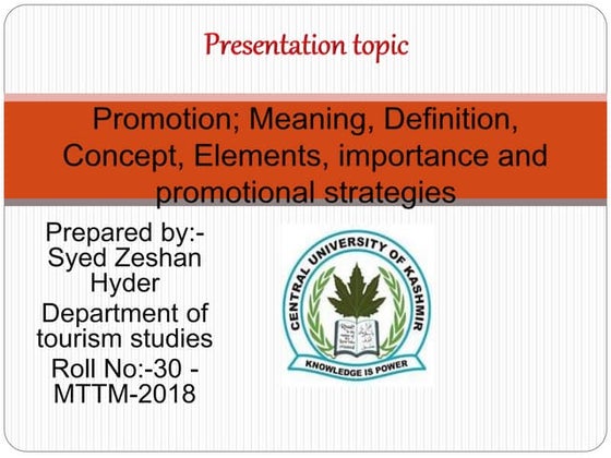 The promotion mix | PPT