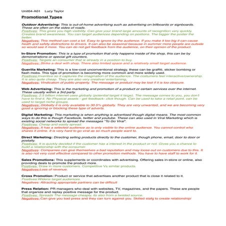 Promotion types | PDF