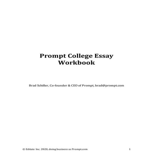 College Essay Writing Guide from PROMPT | DOCX