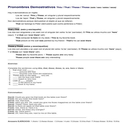 Pronombres demostrativos | DOCX