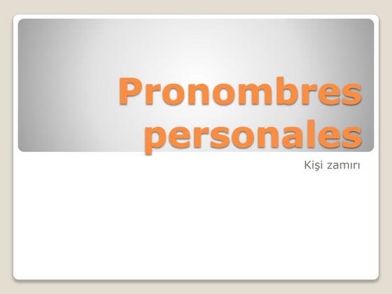 Personal pronouns | PDF