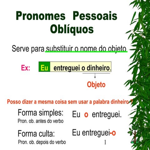 Pronomes pessoais obliquos | PPT