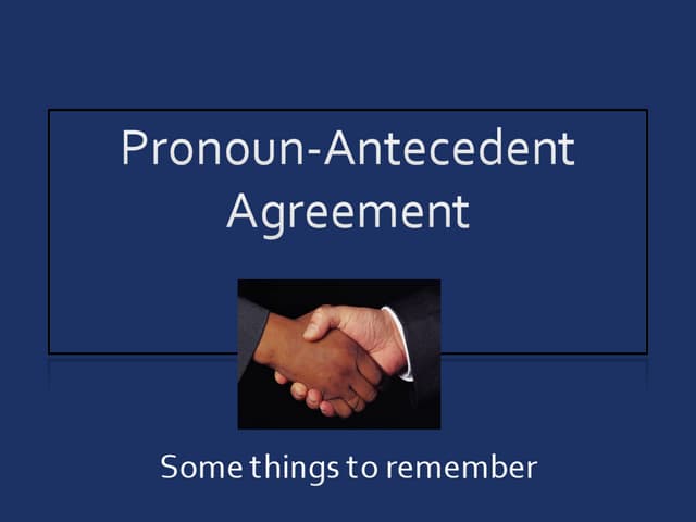 Pronoun Agreement & Reference | PPT