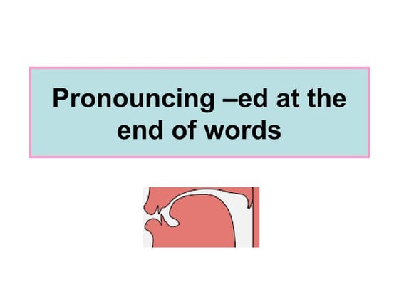 /t/, /d/ and "th" sound | PPT