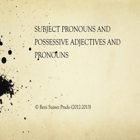 Ser and pronouns spanish | PPT