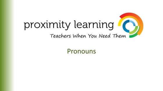 Pronouns | PPT | Books and Literature