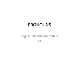 Object pronouns | PPT