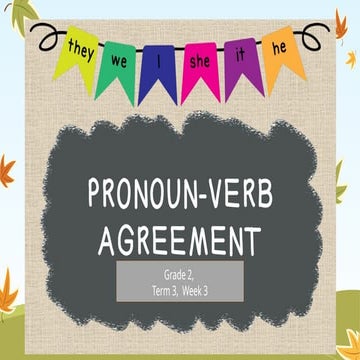 Pronoun Verb Agreement...................... | PPTX