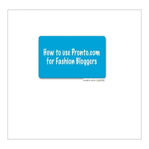 Pronto for bloggers | PDF