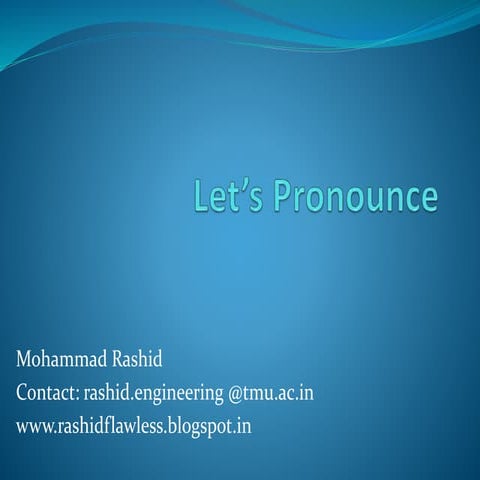 Pronunciation | PPT